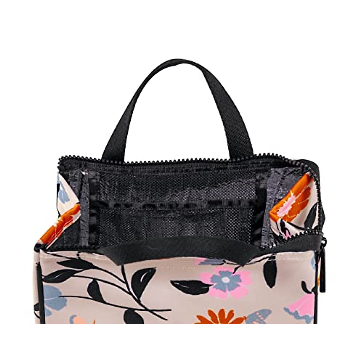 Kate Spade New York Cute Lunch Bag for Women, Large Capacity Lunch Tote, Adult Lunch Box with Silver Thermal Insulated Interior Lining and Storage Pocket, Floral Garden
