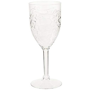 Prodyne Embossed Grape Acrylic Wine Glass, 10 Ounce
