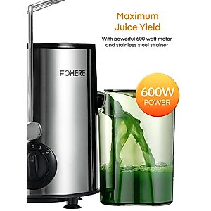 Juicer Machines, 600W Centrifugal Juicer with Wide Mouth 3” Feed Chute for Whole Vegetable and Fruit with 3-Speed Setting, Easy to Clean, BPA Free, High Yield Juice, Juice Recipe Included