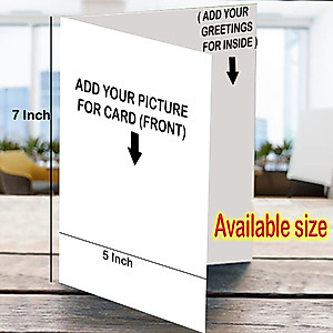 Personalized Greeting Cards with Envelopes - Customized Birthday Cards, Print Photo, Text, Note of Your Choice - Custom Thank You Cards for Christmas, Thanksgiving, or Invitations - USA Made