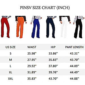 PINSV Women's High Waisted Stretchy Bootcut Pull On Dress Pants Casual Work Pants 3257 Black XL
