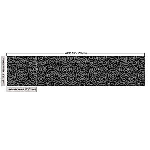 Ambesonne Black and White Fabric by The Yard, Concentric Dotted Circles Inspired from Australian Aborginial Art, Decorative Fabric for Upholstery and Home Accents, 3 Yards, White and Black