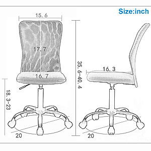 Home Office Armless Mesh Ergonomic Executive Chair Adjustable Mid Back Chair for Women Small Modern Swivel Rolling Desk ,Task Chair with Wheels for Home, Office, Blue