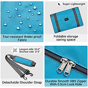 Hanke Travel Duffle Bag For Men & Women,Large Foldable Gym Bag with Shoes and Basketball Compartment, Lightweight Carry On Weekender bags,Waterproof & Tear Resistant Overnight Bags. (Sky Blue)