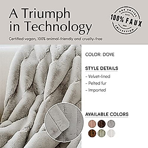 Fabulous-Furs Donna Salyers Posh Faux-Fur Throw Blanket, Vegan Mink Blanket, 60x72 in, Dove