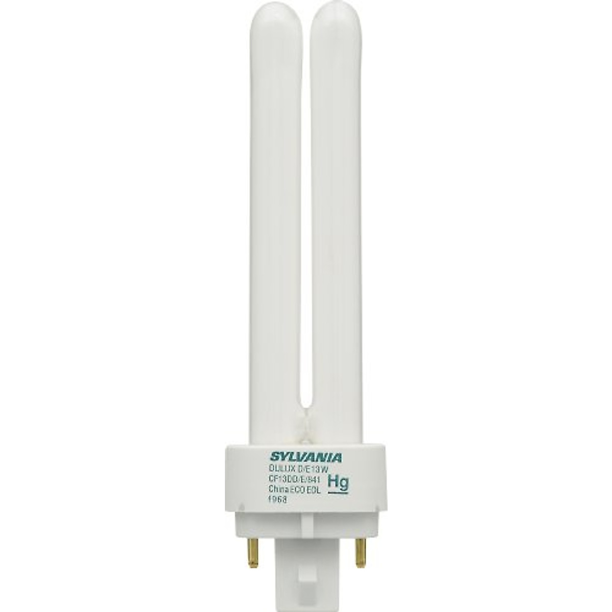 LEDVANCE Sylvania 20667 Compact Fluorescent 4 Pin Double Tube 4100K, 13-watt, White