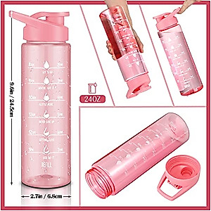 Rtteri 16 Pcs 24 oz Water Bottles Leakproof Water Bottle Clear Water Bottles for Summer Women Men Sports Travel Outdoor Gym Gift(Elegant Color)