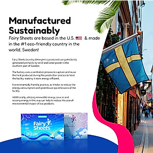 Fairy Sheets Laundry Detergent - Unscented - No Plastic Jug (32 Loads), Liquidless, Eco Friendly, Hypoallergenic, Great for Home & Travel, Made in Sweden