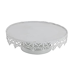 Deco 79 Vintage Metal Round Cake Stand, Set of 3 13", 10", 9"W, White