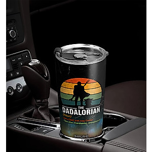 20oz The Dadalorian Tumbler, Grandpa, Father Gifts, Dad Gifts, Coffee Thermos for Men, Stainless Steel Double Wall Vacuum Insulated Coffee Mug, Travel Cup with Lid