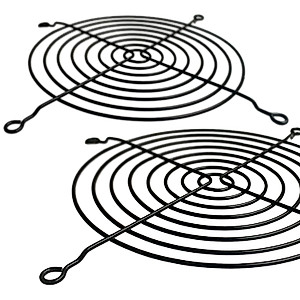 140mm Black Fan Grill/Guard with Screws (2 Pack)