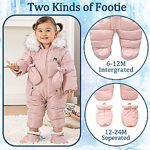 UVIPC Baby Winter Snowsuit Toddler Winter Suit Outwear Hooded Snow Outfit Footie Snow Suit for 3-24M