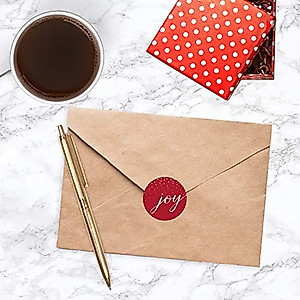 Joy Christmas Stickers / 500 Shiny Holiday Labels / 1.5" Christmas Sticker Envelope Seals/Winter Season Label/Made in The USA