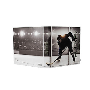 Unikeep Hockey Themed Trading Card Collection Binder with Trading Card Pages. The Binder/Case Is Fully Enclosed to Protect the Cards (Faceoff, Poly Rings)