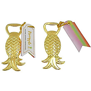 Kinteshun Pineapple Bottle Opener for Wedding Party Favor (12pcs,Golden Tone)