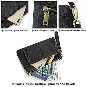 Kattee Small Genuine Soft Leather Crossbody Handbags for Women Wallet Shoulder Bag Clutch Wristlet Purse
