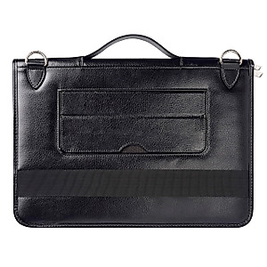 Broonel Black Leather Laptop Messenger Case - Compatible with ASUS Vivobook 16X M1603QA 16.0 WUXGA Laptop