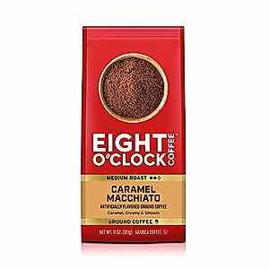 Eight O'Clock Coffee Caramel Macchiato, Medium Roast, Ground Coffee, 11 Ounce (Pack of 1), 100% Arabica, Kosher Certified