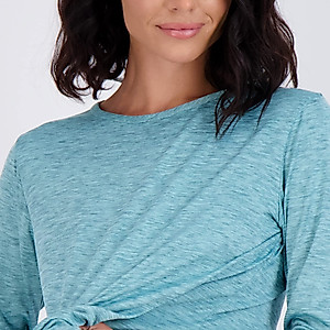 Real Essentials Womens Quick Dry Fit Tech Stretch Long Sleeve Athletic Workout Ladies T-Shirt Tee Top Running UPF Sun Rash Guard Swim Gym Active Wear Crew Exercise Yoga Exercise, Set 7, S, Pack of 4