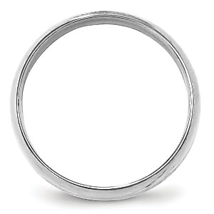 Solid 10k White Gold 6 mm Comfort Fit Wedding Band Ring Size 4.5