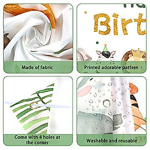 Safari Jungle Backdrop for Birthday Party Decorationss,Large Size 3 x 5Ft Banner Cute Animals Zoo Theme for Kids Boys Birthday Party Supplies