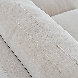 HanStrong Curved Sofa, 111.4" 3 Seat Sectional Sofa Modern Upholstered Couch with Three Pillows for Living Room, Study Room, Apartment, Beige