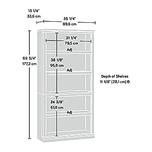 Sauder Select Collection 5-Shelf Bookcase, Chalked Chestnut Finish & Edge Water Lateral File, Chalked Chestnut Finish