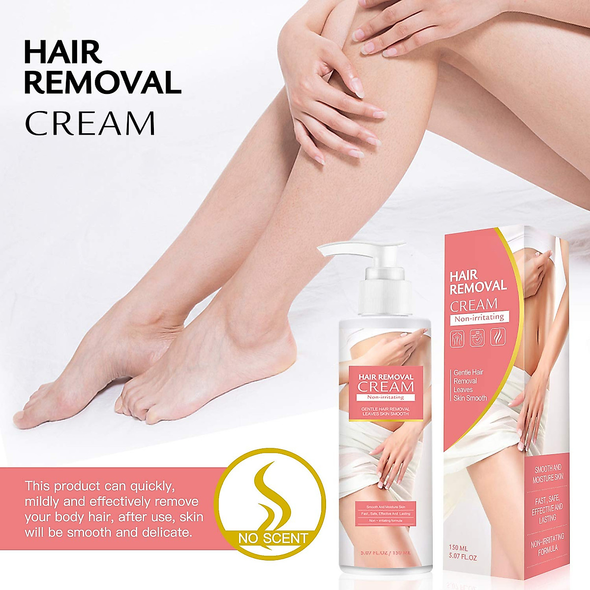 Hair Removal Cream, Lifelj Hair Remover Cream for Women and Men,Depilatory Cream,Hair Inhibitor, Skin Friendly Painless for Face, Arm, Leg, Armpit