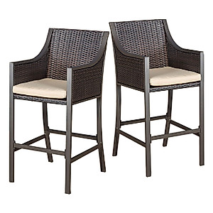 Christopher Knight Home Riga Bar Stools, 2-Pcs Set, Multibrown