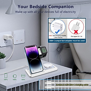 Wireless Charger,VNBBT 3 in 1 Wireless Charging Station Foldable for Apple iPhone/iWatch/Airpods,iPhone 15 14,13,12,11(Pro,Pro Max)/XR/XS/X/8(Plus),iWatch Ultra 9 8 7 6 SE 5 4 AirPods(No Adapter)