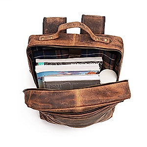 Leather backpack purse rucksack laptop bag for women and men travel school college hiking travel essential shoulder camping Premium buffalo leather bag by KPL