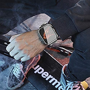 Bekomo 3-Pack Stainless Steel Apple Watch Band with 2 Pack Tempered Glass Screen Protectors, 49mm, 44mm, 45mm, 42mm, 40mm, 38mm, 41mm