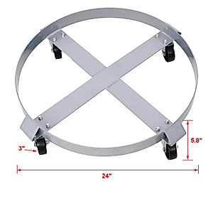 55 Gallon Drum Dolly,Heavy Duty 1000lbs Load Capacity, Barrel Dolly Cart Drum Caddy, Non Tipping Hand Truck Dollies with Steel Frame 4 Swivel Casters Wheel, for Warehouse Drum Handling (2 PCS)