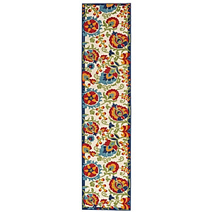 Nourison Aloha Indoor/Outdoor Multicolor 2'3" x 12' Area Rug, Easy Cleaning, Non Shedding, Bed Room, Living Room, Dining Room, Backyard, Deck, Patio (2x12)