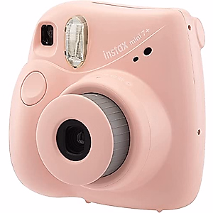 Fujifilm Instax Mini 7+ Camera, Easy to Operate, Portable, Handy Selfie Mirror, Polaroid Camera, Perfect for Beginners and Experts, Sleek and Stylish Design - Light Pink (Renewed)