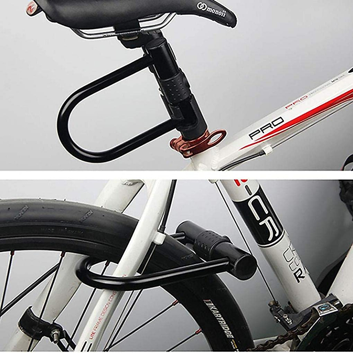 MGUOTP Cycling U-Locks Bicycle Lock Cycling Lock Cable Lock Aluminum Lock U-Lock Lock for Bike, Black, One Size (Color : Black, Size : One Size)