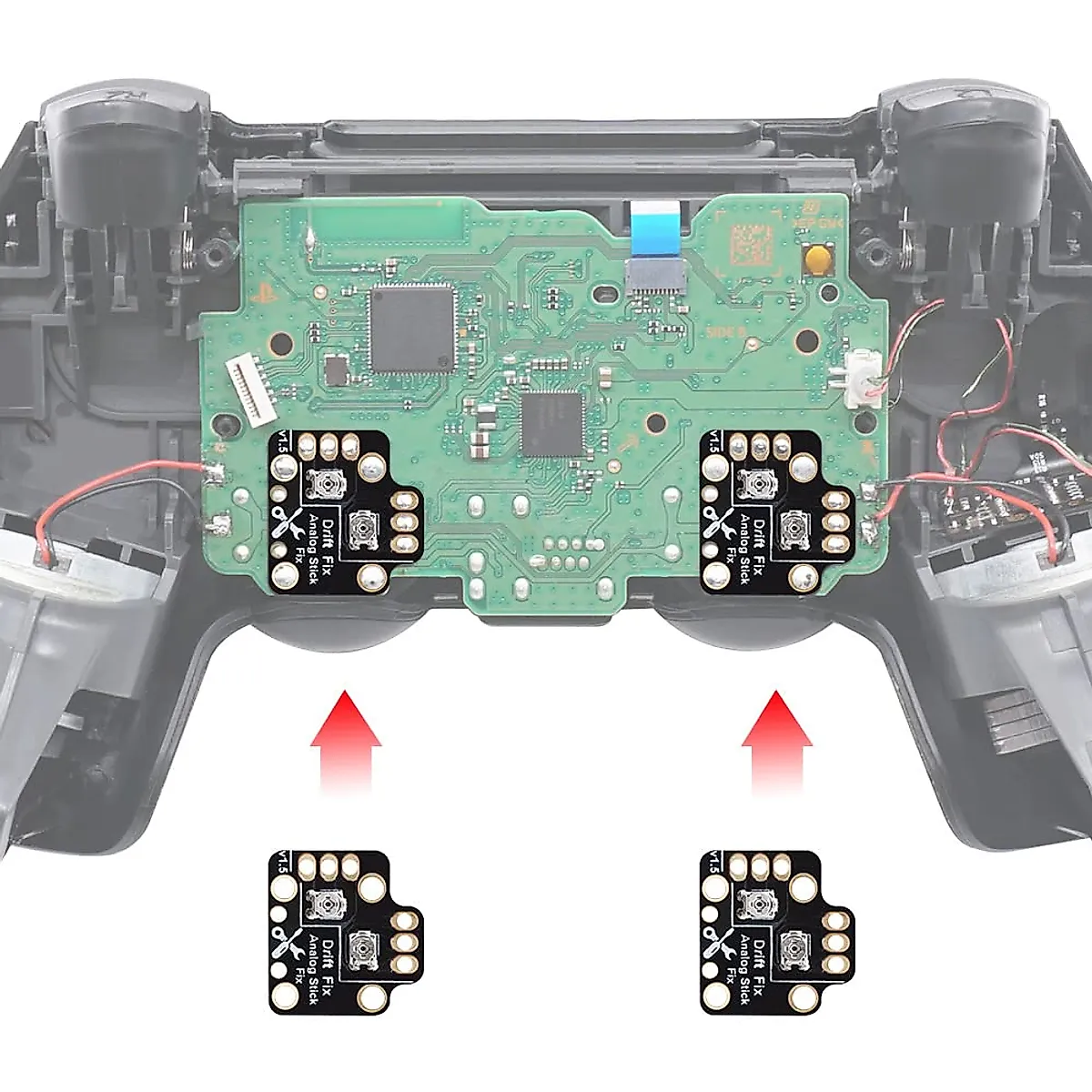 Analog Stick Drift Fix Mod Handle Rocker Adjusting Plate Game Handle Joystick Drift Repair Board for PS4 PS5 Xbox One Xbox Series X S Controller (Black)