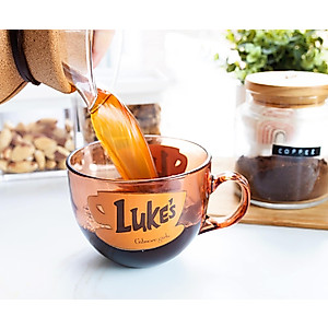 Gilmore Girls Luke's Diner Glass Mug | Large Coffee Cup For Espresso, Tea, Mocha | Holds 16 Ounces