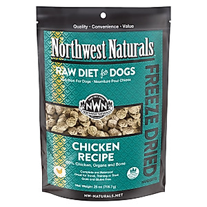 Northwest Naturals Freeze-Dried Chicken Dog Food - Bite-Sized Nuggets - Healthy, Limited Ingredients, Human Grade Pet Food, All Natural - 25 Oz