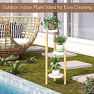 FILWH Plant Stand Indoor Outdoor Plant Rack 3 Tier 3 Potted Flower Holder Ladder Plant Stands Table Plant Pot Stand For Multiple For Balcony Window Living Room Garden Patio (3 Tier)