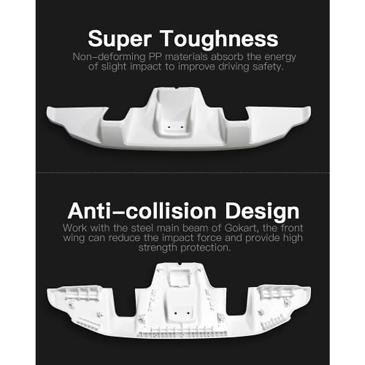 stio GoKart Kit Front Wing Compatible with Ninebot by Segway Go Kart Kit Refit Smart Scooter Parts Front Bumper Plastic Protection Replacements GoKart Original Accessories (White)