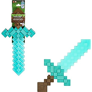 Mattel Minecraft Toys, Enchanted Diamond Sword with Lights & Sounds, Role-Play Gift for Kids