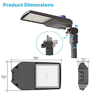 HYPERLITE LED Parking Lot Light, 200W 30000Lm LED shoebox Light with Dusk to Dawn photocell, IP65 Waterproof Commercial Area Lights with Adjustable Slip Fitter Mounting for Parking lot, Yard, Courts
