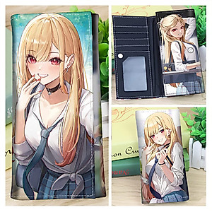 SZMLJH Marin Kitagawa Wallet for Anime My Dress up Darling Marin Kitagawa Long Wallet PU Leather Purse Pendant for Women Men (01)