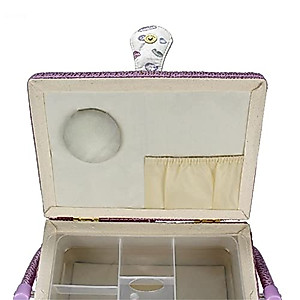 LUKEO European Style Portable Sewing Box Needle Thread Storage Case Container Home Bedroom