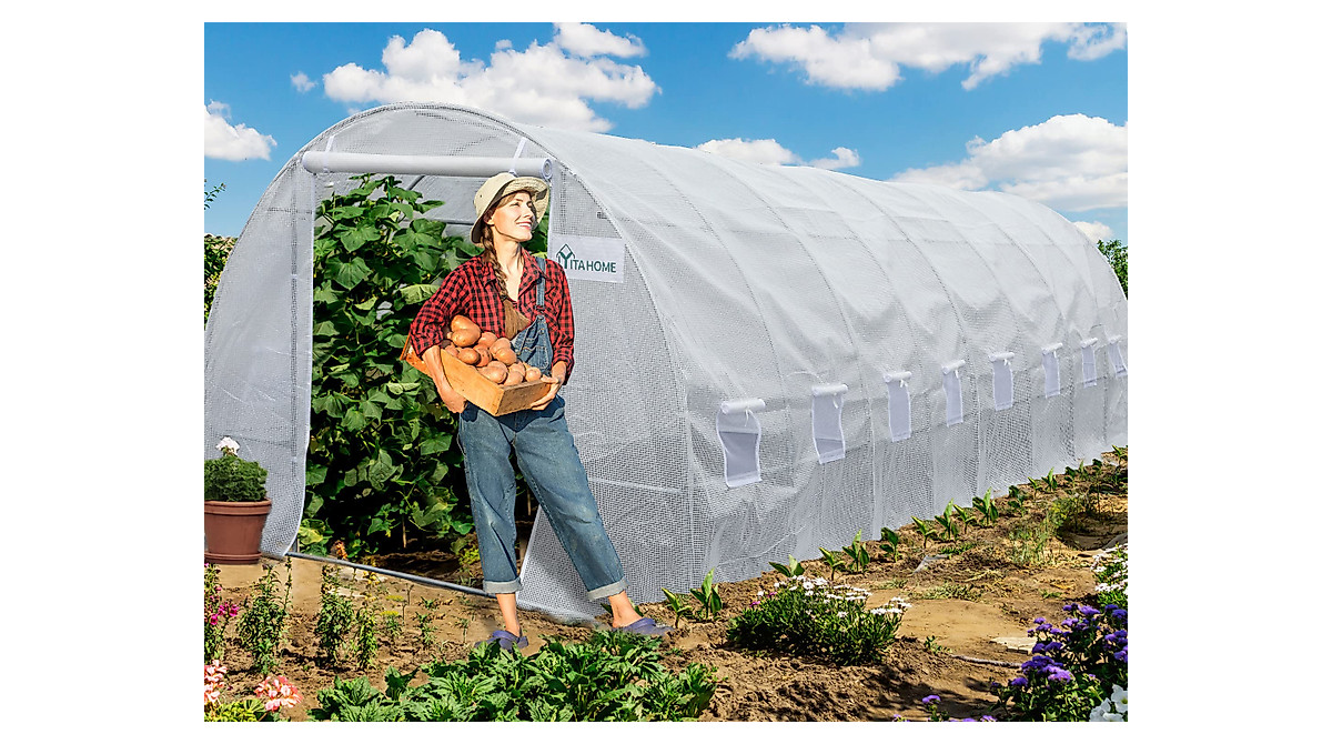 YITAHOME 26'x10'x7' Heavy Duty Greenhouses Large Walk-in Greenhouse ...