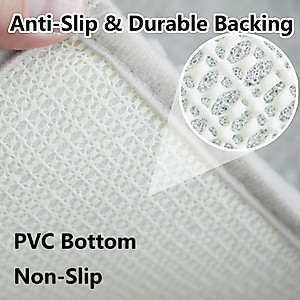 BOANKODU Bathroom Rugs Sets 2 Piece, Extra Soft Chenille Bath Mat Absorbent Bathroom Rug, Bathroom Mat with PVC Non-Slip Bottom, Machine Washable Bath Rugs (32x20 Inch + 24x16 Inch, Light Grey)