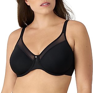 Bali Women's One Smooth U Ultra Light Illusion Neckline Underwire Bra, Black,38DD