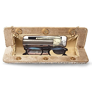 Aheli Indian Clutch Purses for Women Occasion Handmade Evening Handbags Party Bridal Clutch (C08BR), Brown