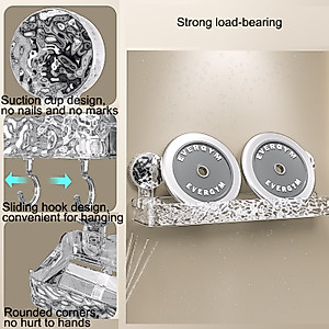 Quincry Light Luxury Style Glacier Pattern Suction Cup Shelf with Hook, Punch-Free Shower Storage Rack for Bathroom, No Drill Corner Wall Caddy for Kitchen (Clear(Triangle + Rectangle))